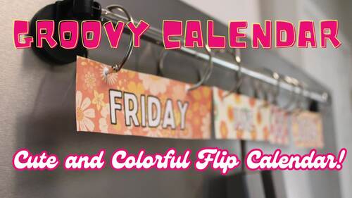 Retro Groovy 1970's Flip Calendar Classroom up to 2029 | TPT