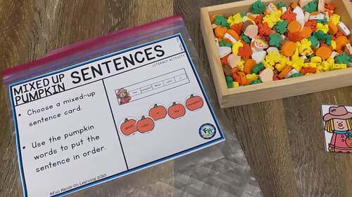 Mixed Up Pumpkin Sentences Literacy Activity by Fun Hands-on Learning