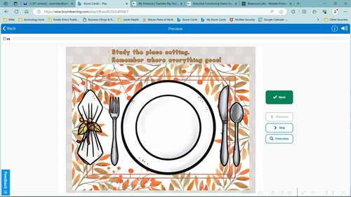 Listening and Following Directions Auditory Memory Thanksgiving Boom Cards