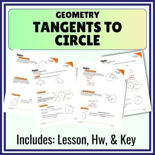 Tangents to Circle Guided Notes & Worksheets| 9th-11th Grade Geometry