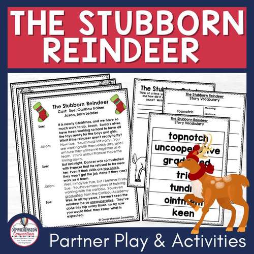 Christmas Partner Play, Reindeer Themed Partner Play, Fluency Activity
