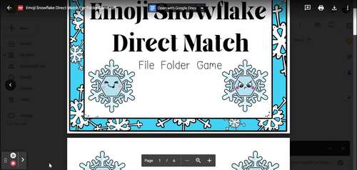 Snowflake Emoji Direct Match File Folder Game, Autism | TPT