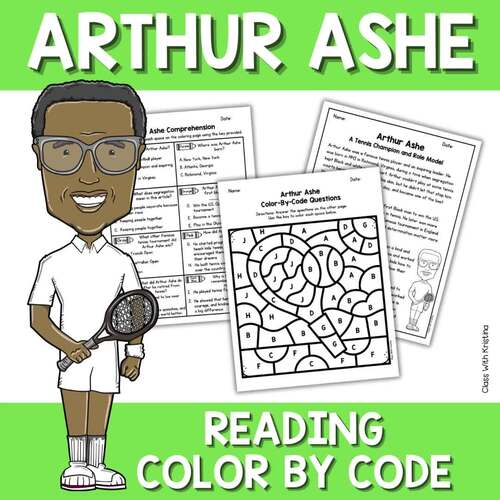 Arthur Ashe Color by Number Code Reading Passage Multiple Choice ...