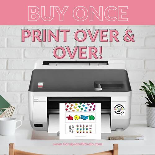 ASL ILY Sign Language Love to Read Bookmarks Digital Download PDF Printable