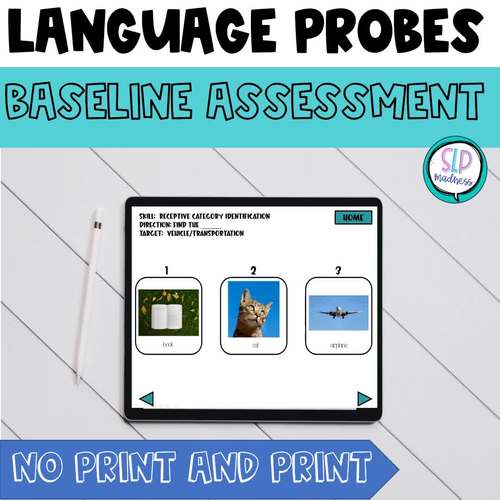No Print Informal Language Assessment Baseline Data Goals Probes Speech ...