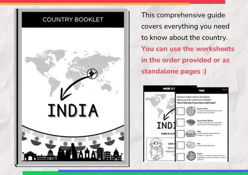 India Country Study Booklet - Culture and Geography Activities - Elementary