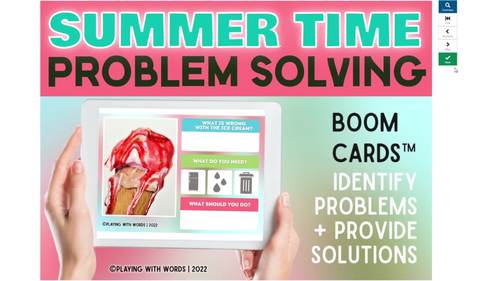 Summer Time Problem Solving BOOM CARDS™ by Playing with Words | TPT