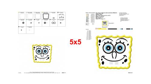 Spongebob Squarepants Applique Embroidery Design - Instant Download by ...