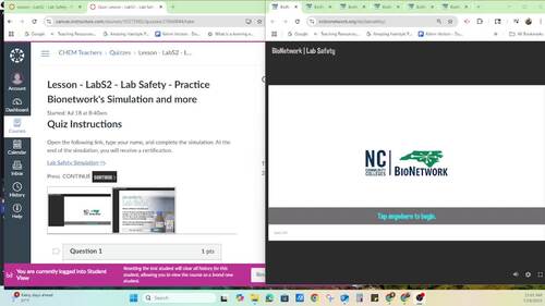 Canvas Self-Graded LabS2 - Practice Bionetwork's Simulation and more