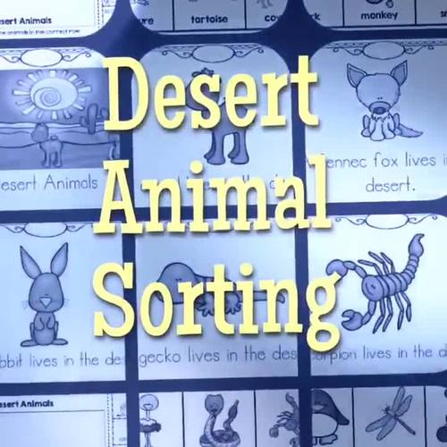 Desert Animals Sorting Activities by The Picture Book Cafe | TpT