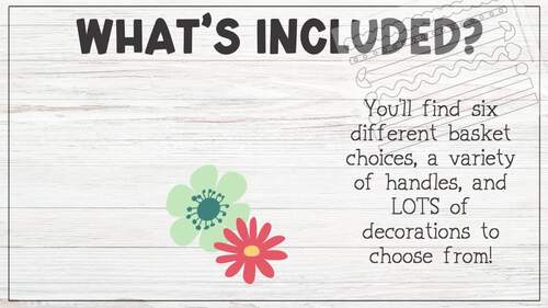 May Day Basket Craft, Printable Color, Cut & Paste Flower Basket Activity