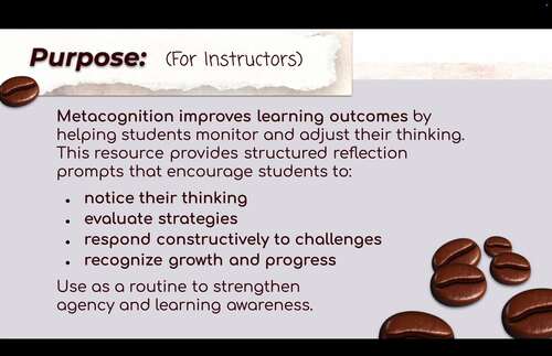 Metacognition Reflection Prompts for Google Slides + 71 Café Digital ...