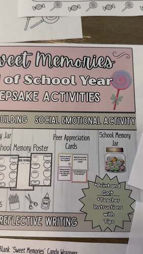 End of Year Craft Activities-Coloring Pages-Writing Prompts-SEL-Memory Jars