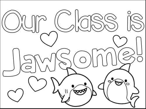 Cute Shark-Themed Beginning of Year Bulletin Board- Our Class is Jawsome!