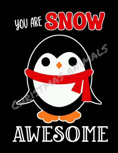 Christmas Animal Poster Classroom Art Class Decor For Holiday Winter