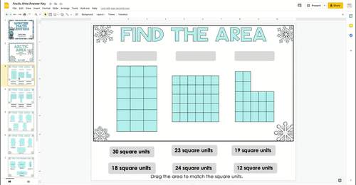 Digital Area / Winter Math Center / Distance Learning by loveandlessons