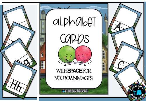 City themed Alphabet Posters with Pictures, Ideal for Bulletin Boards