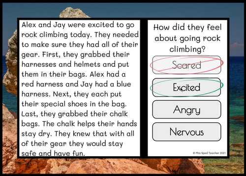 Short Passage Reading Comprehension Boom Cards™ | Deck 15 by Mrs Sped ...