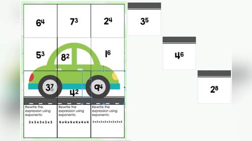 Write and Evaluate Expressions with Exponents Digital Puzzles 6.EE.1