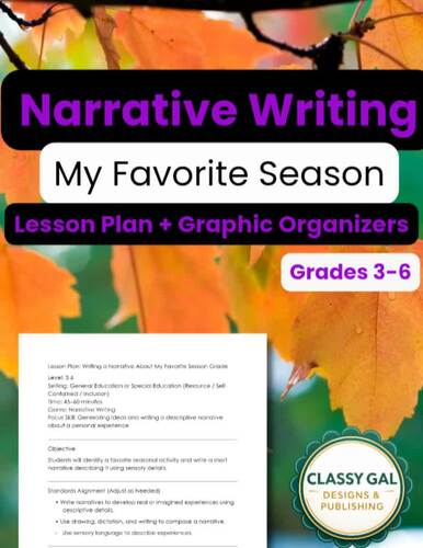 My Favorite Season Personal Narrative Writing | Special Education ...