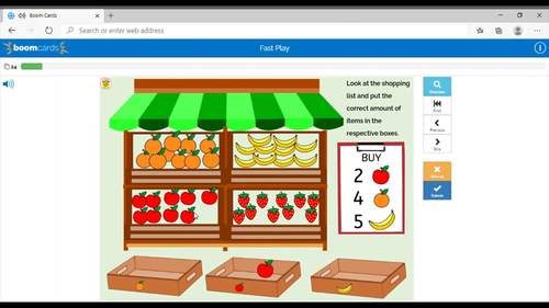 Boom Cards™ Counting Fruit Within 10 Distance Learning by Crown Daisy