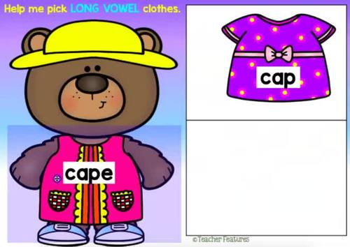 Digital Boom Cards LONG VOWELS and CVCe Dress the Animals by Teacher ...
