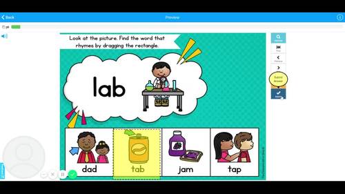 Boom Cards Rhyming Worksheets Digital Learning ELA Short a #springisbooming