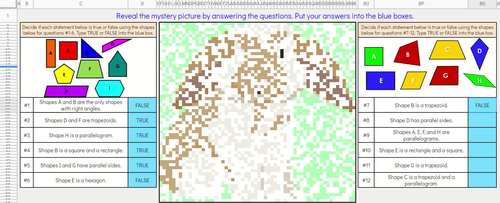 Digital Math Pixel Art Mystery 3rd Grade 3.G.1 - Shapes by Tanya Yero ...