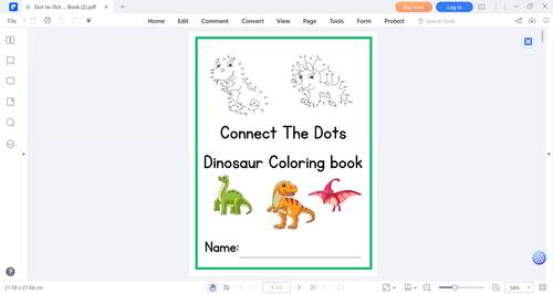 Dinosaur Connect The Dots Coloring Pages Numbers 1-60 Summer Back to School