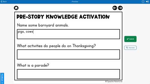 The Very Stuffed Turkey Book Companion Boom Cards by Speechie Adventures