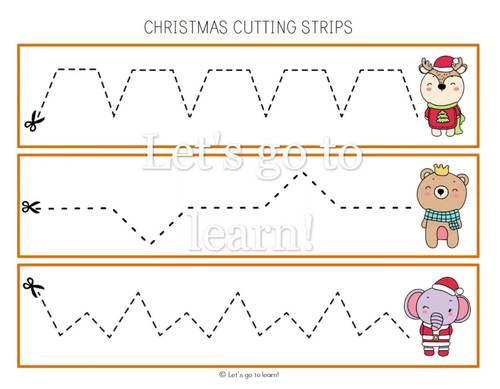 Christmas Cutting Practice Worksheets, Practice, Scissor Strips ...