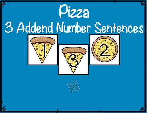 Pizza Build 3 Addend Addition & Subtraction Number Sentences | TPT