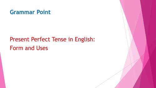 The Present Perfect Tense in English: Form and Uses by Optimal Resources