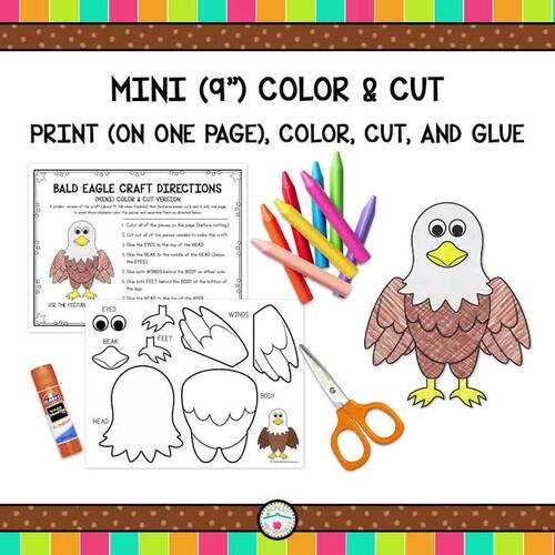 Bald Eagle Craft | Cut and Paste Patriotic Craft | American Symbols Crafts