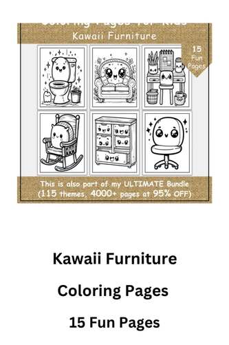 Kawaii Furniture | Engaging Coloring Pages for Classroom or Homeschool