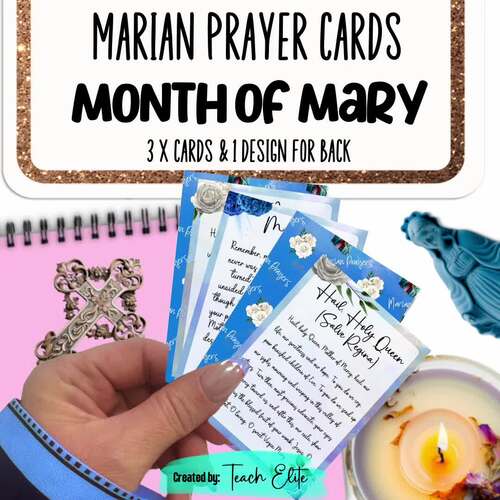 Month of Mary prayers, Marian Prayer Cards, Hail Mary, Memorare, Hail ...