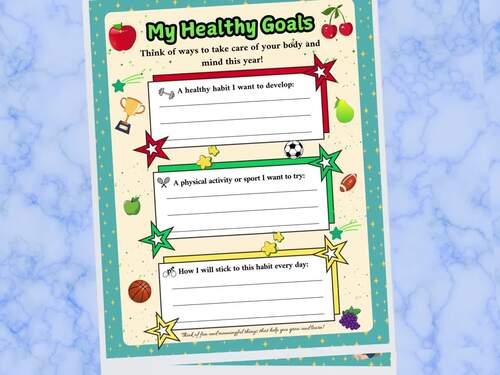 January Goal Setting Activities for Kids | New Year SEL Worksheets.