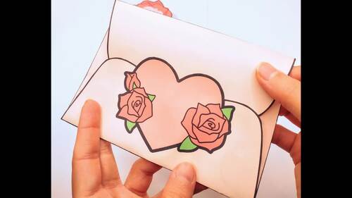 Mother's Day Craft 3D Flower Valentine's Day Card Cut & Paste Writing ...