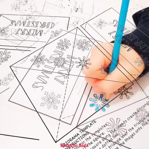 Christmas Vocabulary Coloring Page Word Search and Triorama ESL EFL ELL