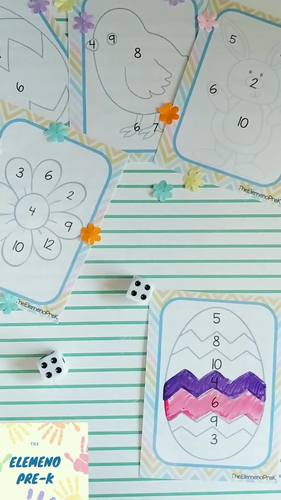 Easter Roll and Color Cards Dice Game by ElemenoPreK | TPT