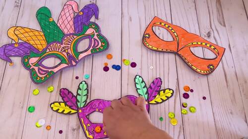 Mardi Gras Mask March Crafts by Liv and Leb | TPT