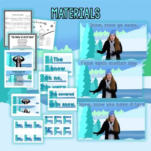 Winter Action Song & Poem "The Snow is on My Head" : Literacy Activities