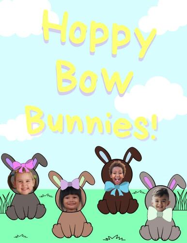 Hoppy Bow Bunnies: Easter/Spring Rabbit Photo Craft by Beehavior Beehive