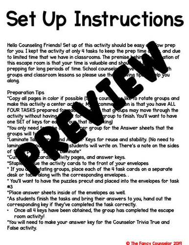 Meet the Counselor Escape Room Counselor Introduction Lesson | TpT