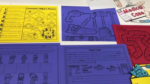 Community Helpers ELA Differentiated Reading Centers by Amy Labrasciano