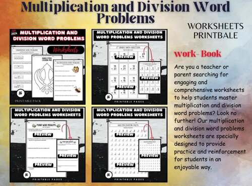Multiplication and Division Word Problems Worksheets for kids | TPT