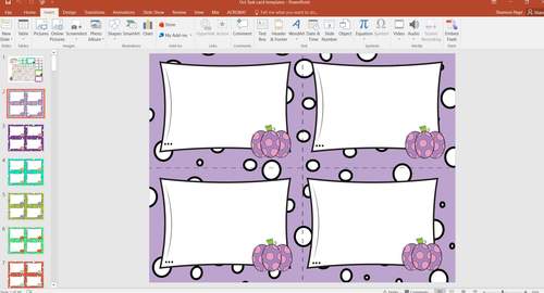 October Task Card Template | 96 editable slides | Cats, pumpkins, ghosts