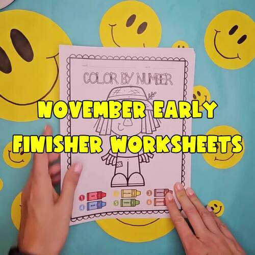November Early Finisher Worksheets - Thanksgiving - Sub Folder - Month ...
