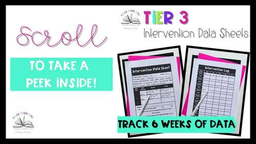 Tier 3 Intervention Log & Data Tracking Sheet - Intervention Forms for ...