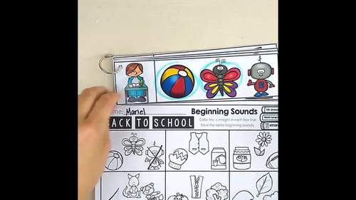 Back to School Beginning Sounds Center with Distance Learning by LoveMariel